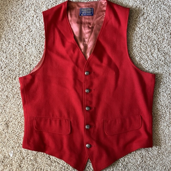 Pendleton | Suits & Blazers | Vintage Pendleton Mens Red Wool Vest ...
